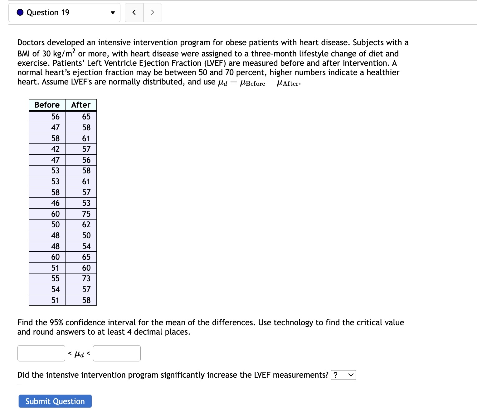 Solved Question 19Doctors developed an intensive | Chegg.com