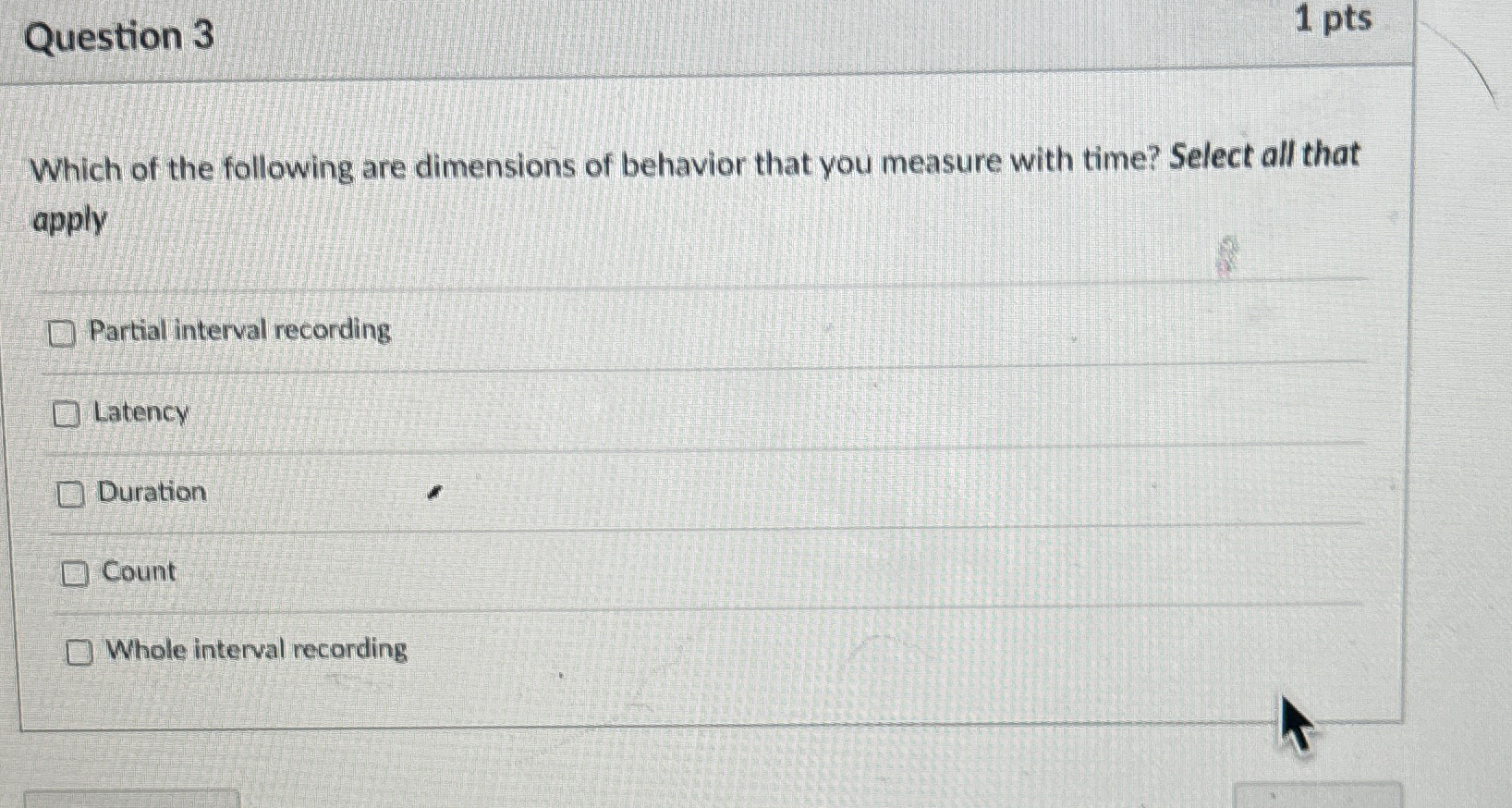 Solved Question 31 ﻿ptsWhich of the following are dimensions | Chegg.com