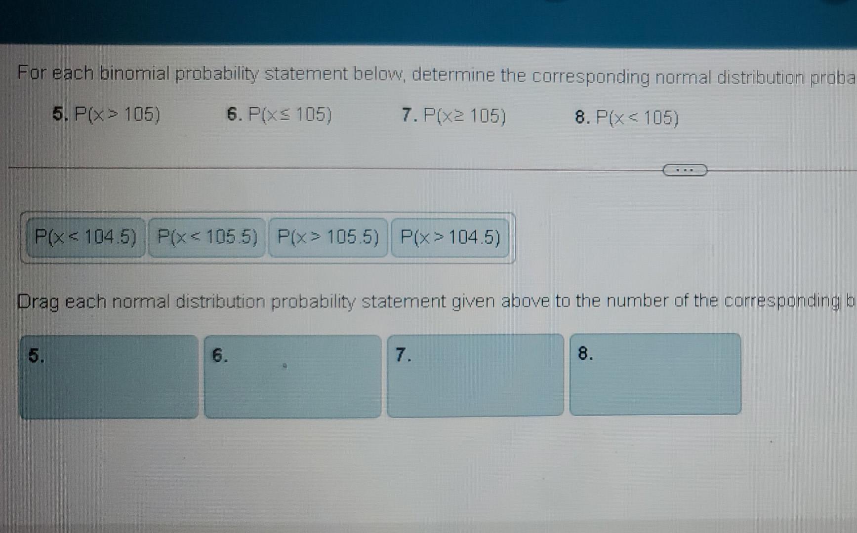 Solved For each binomial probability statement below, | Chegg.com