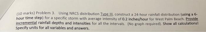 Solved (10 marks) Problem 3. Using NRCS distribution Type | Chegg.com