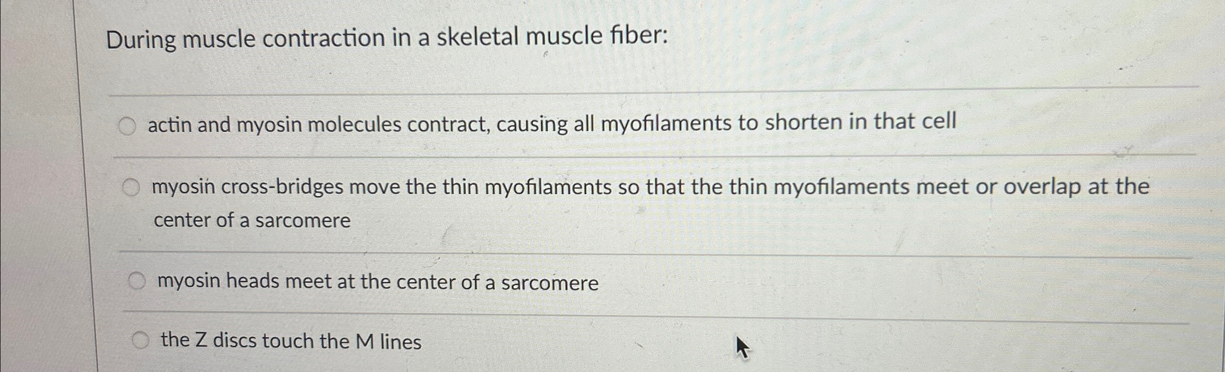 Solved During muscle contraction in a skeletal muscle | Chegg.com