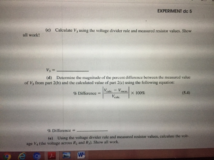 Solved Part 2 Voltage Divider Rule Construct the circuit of | Chegg.com