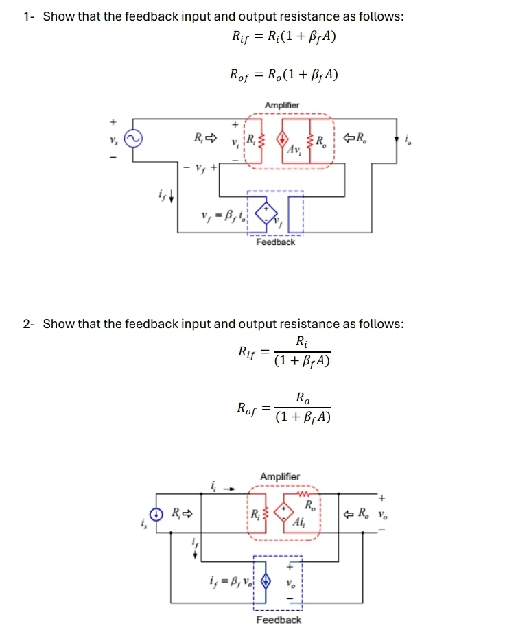 Solved 1- ﻿Show that the feedback input and output | Chegg.com