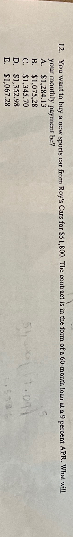 Solved You want to buy a new sports car from Roy's Cars for | Chegg.com