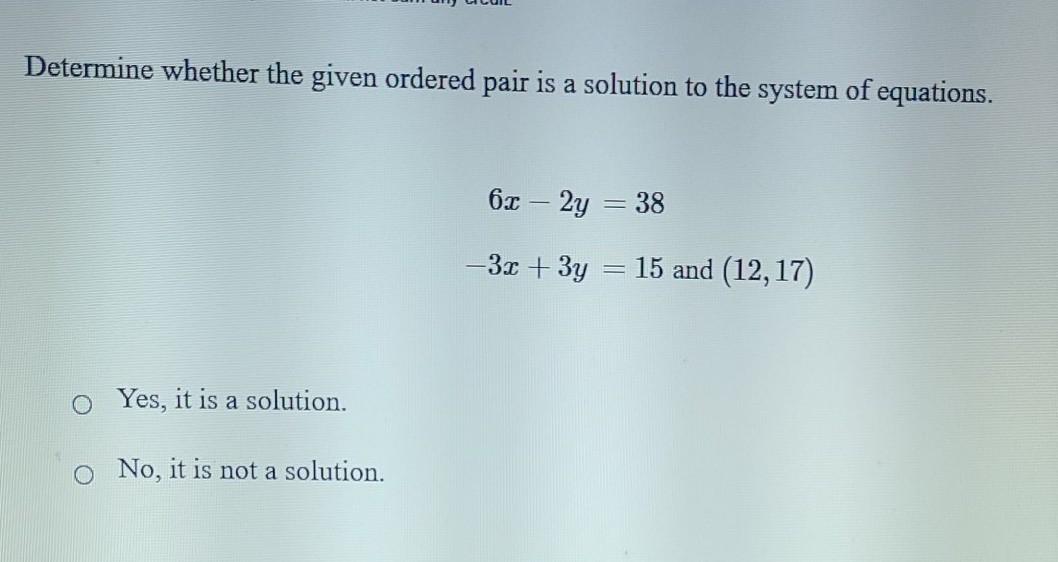 Solved Determine Whether The Given Ordered Pair Is A