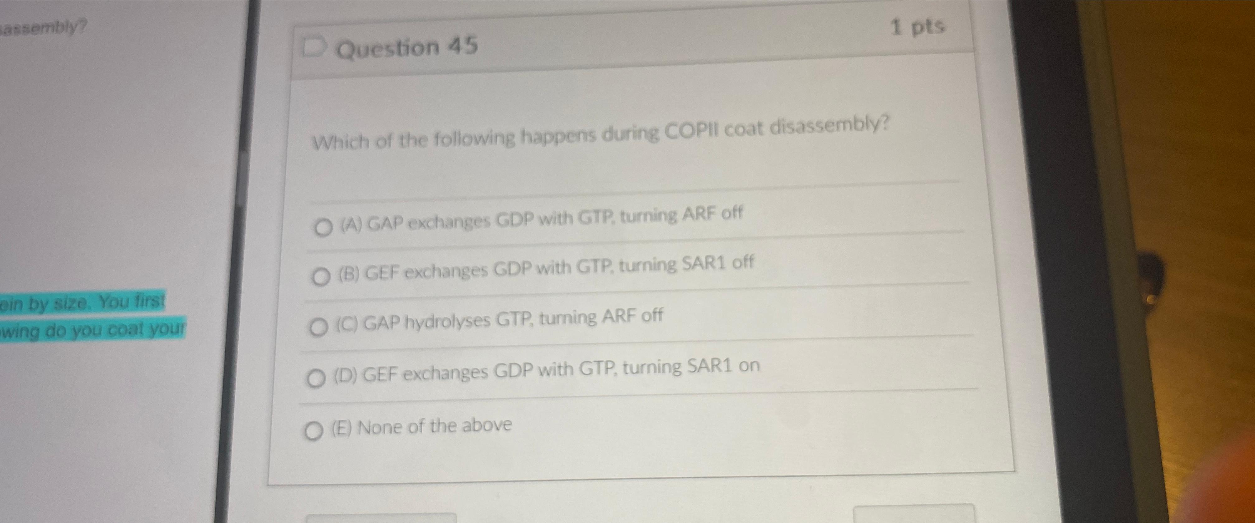 Solved Question 451 ﻿ptsWhich of the following happens | Chegg.com