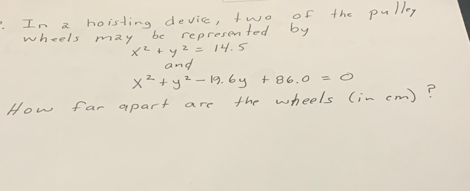 Solved In a hoisting device, two of the pulley wheels may be | Chegg.com