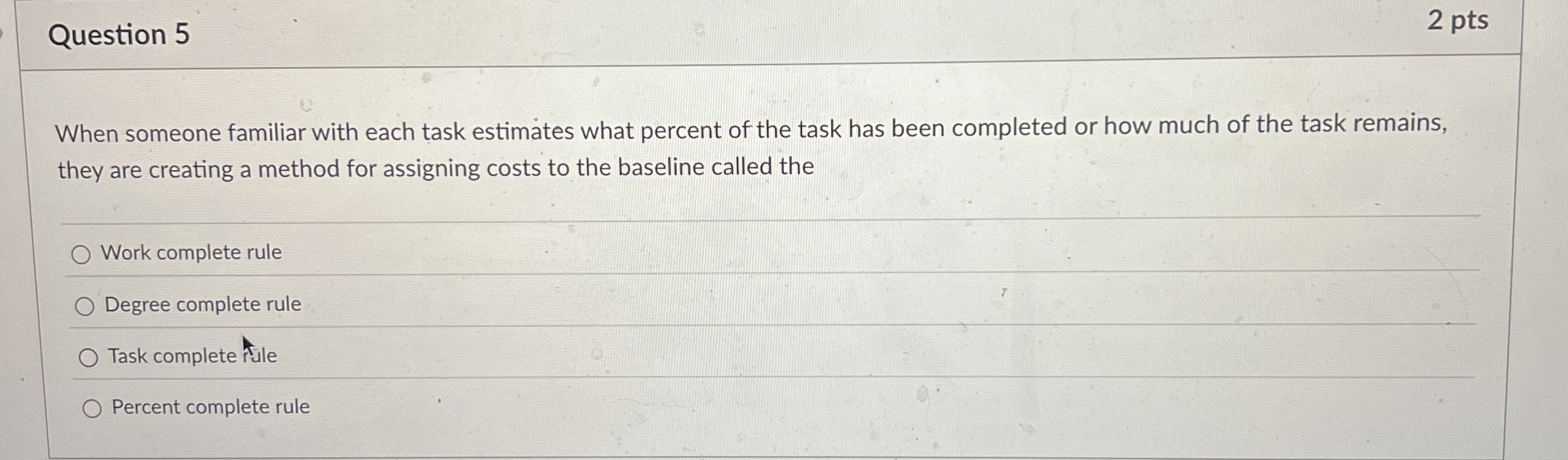 Solved Question 52 ﻿ptsWhen someone familiar with each task | Chegg.com