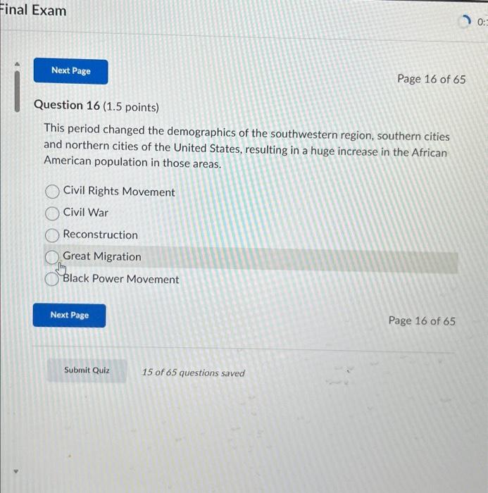 This period changed the demographics of the | Chegg.com