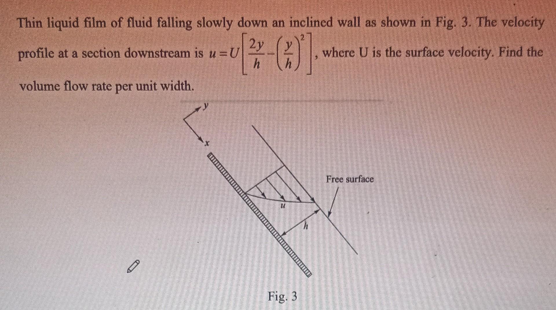 Solved Thin liquid film of fluid slowly down an inclined | Chegg.com