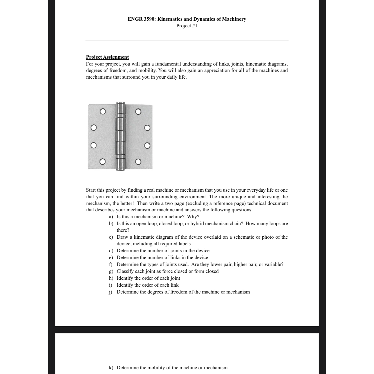 Solved ENGR 3590: Kinematics and Dynamics of | Chegg.com