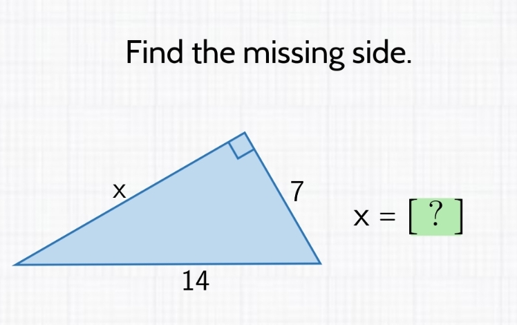 Solved Find the missing side. | Chegg.com
