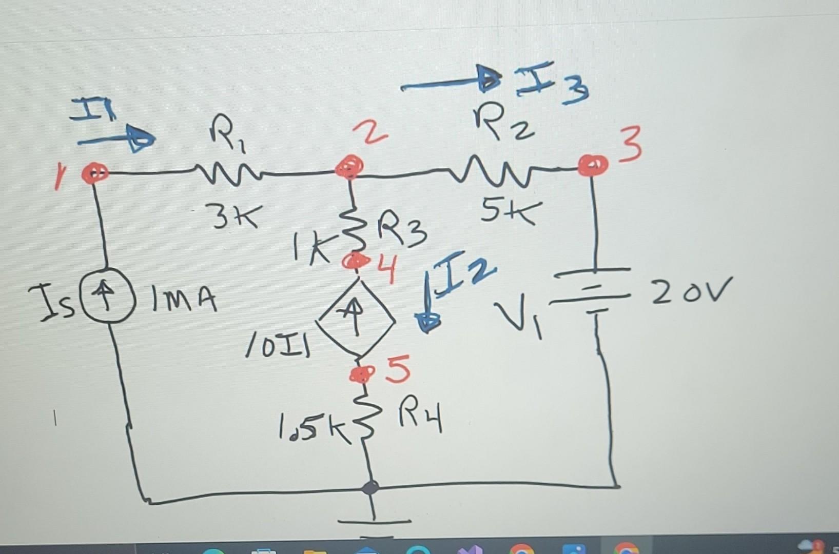 Solved find Voltages at all nodes and current through each | Chegg.com