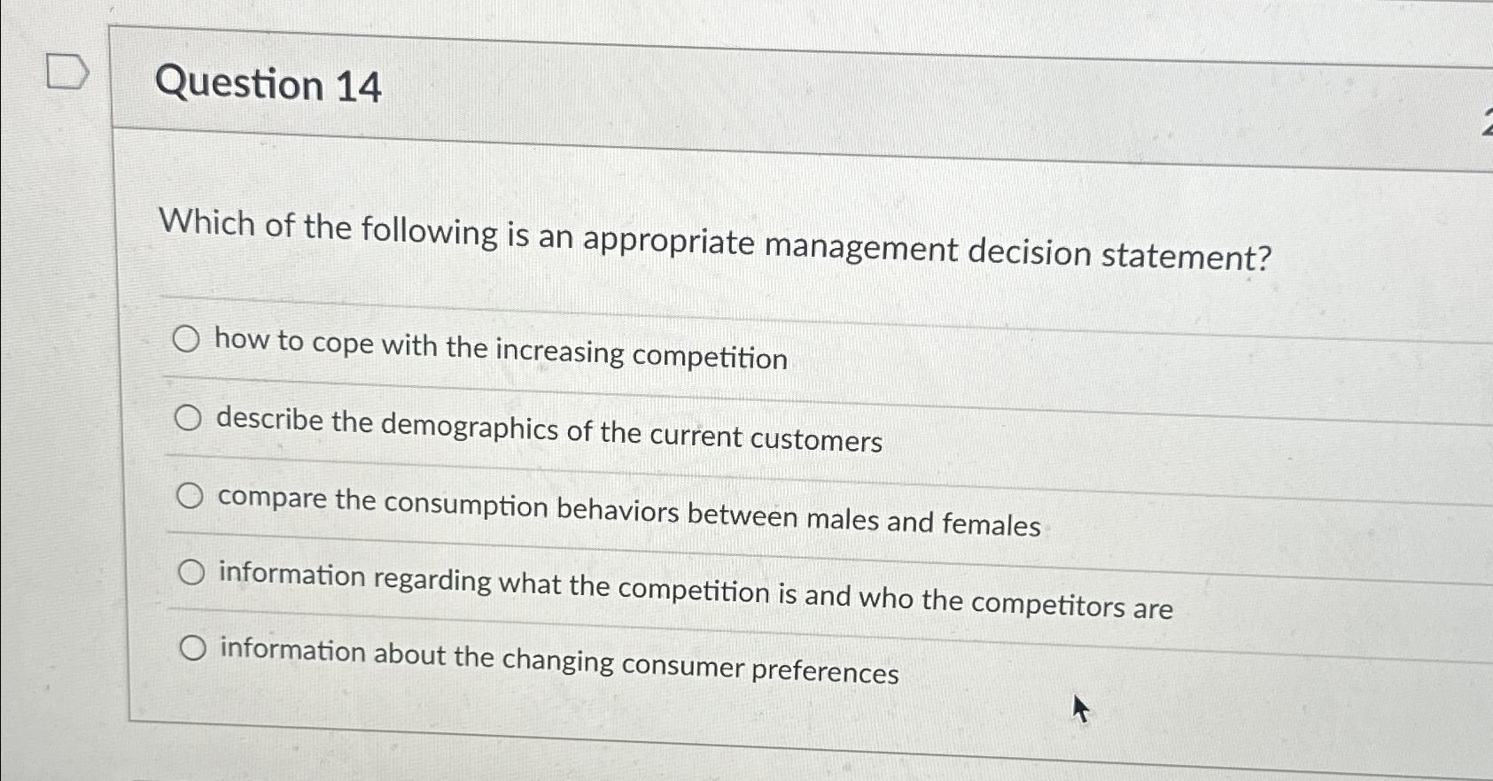 Solved Question 14Which of the following is an appropriate | Chegg.com