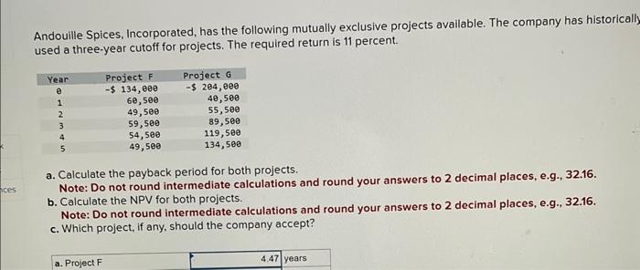 Solved Andouille Spices, Incorporated, has the following | Chegg.com