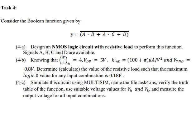 Solved Task 4:Consider the Boolean function given | Chegg.com