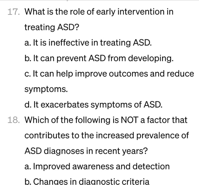 Solved What is the role of early intervention in treating | Chegg.com