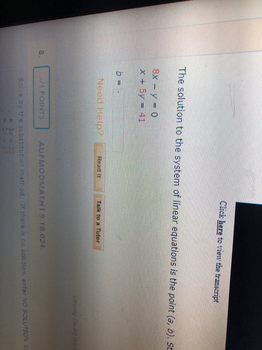 Solved Click here to view the transcript The solution to the | Chegg.com