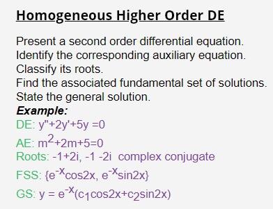[Solved]: Homogeneous Higher Order DE Present a second orde