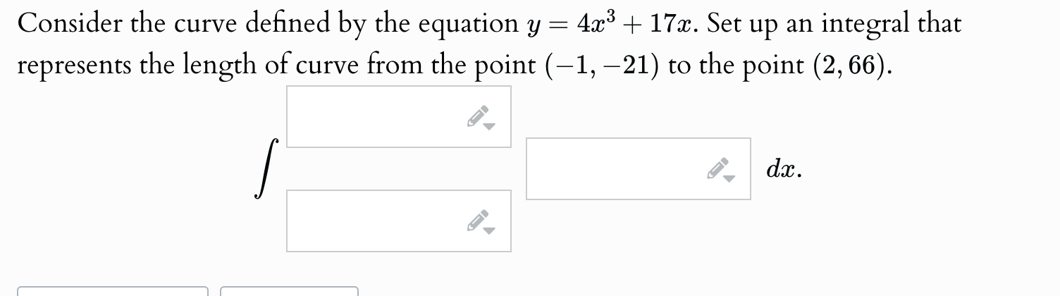Consider the curve defined by the equation y=4x3+17x. | Chegg.com