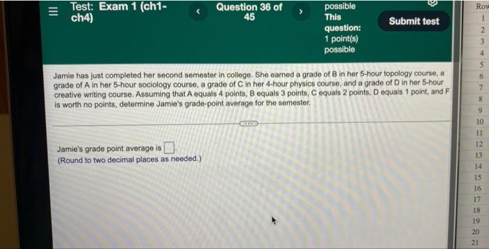 Solved Test: Exam 1 (ch1- ch4) Question 36 of 45 Submit test | Chegg.com