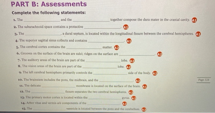 Solved 3. The PART B: Assessments Complete the following | Chegg.com
