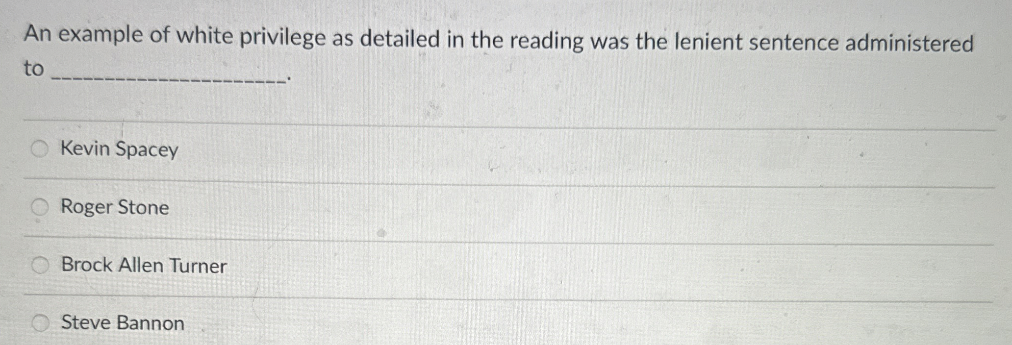 Solved An example of white privilege as detailed in the | Chegg.com