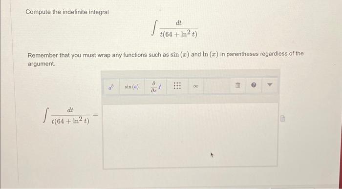 Solved Compute the indefinite integral \\[ \\int \\frac{d | Chegg.com