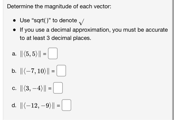 Solved Vector Arithmetic If we accept that scalar | Chegg.com