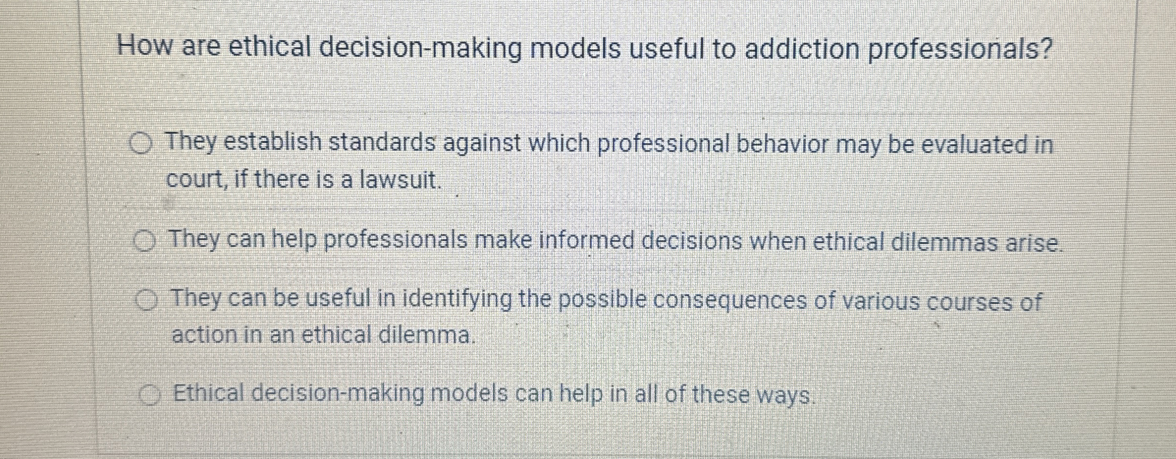 Solved How are ethical decision-making models useful to | Chegg.com