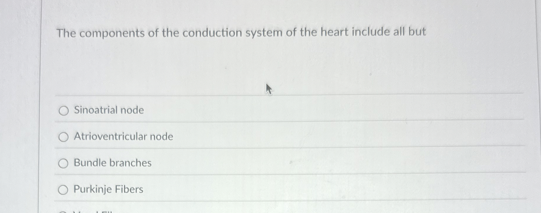 Solved The components of the conduction system of the heart | Chegg.com