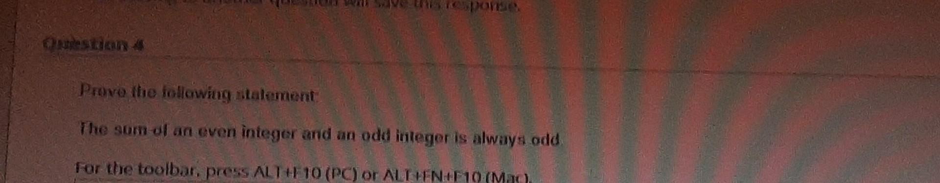 Solved Prove fhe following statement: The sum of an even | Chegg.com
