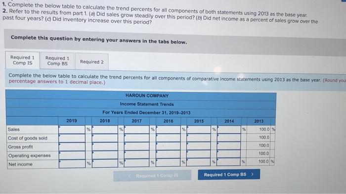 Solved 1. Complete the below table to calculate the trend | Chegg.com