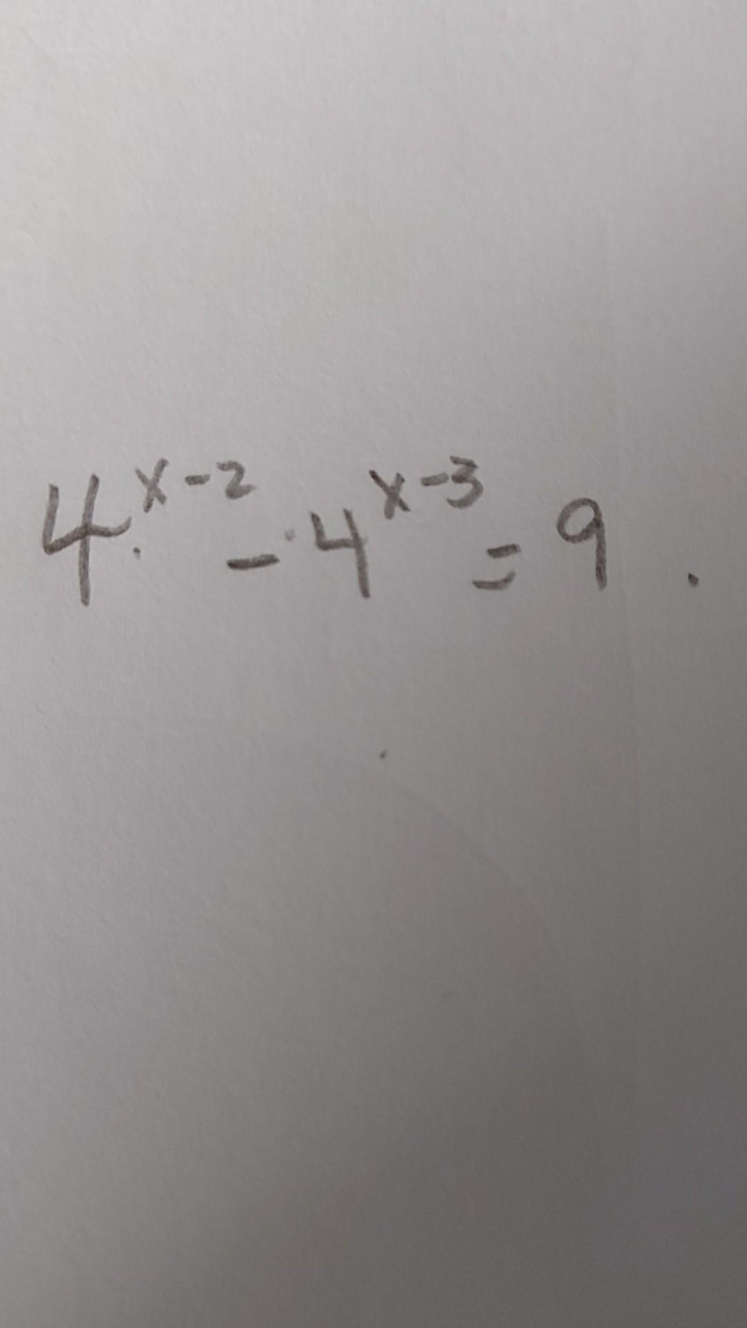 Solved 4x−2−4x−3=4x−2−4x−3=9 | Chegg.com