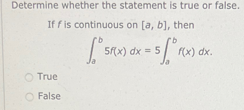 Solved Determine whether the statement is true or false.If f | Chegg.com