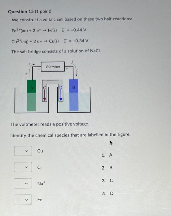 Solved We construct a voltaic cell based on these two | Chegg.com