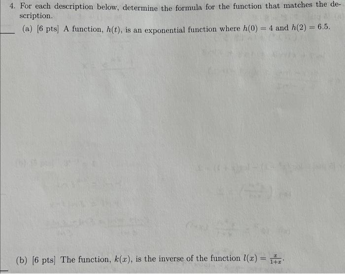 Solved 4. For each description below, determine the formula | Chegg.com