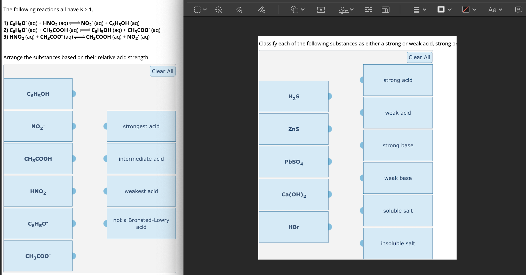 Classify each of the following substances as either a | Chegg.com
