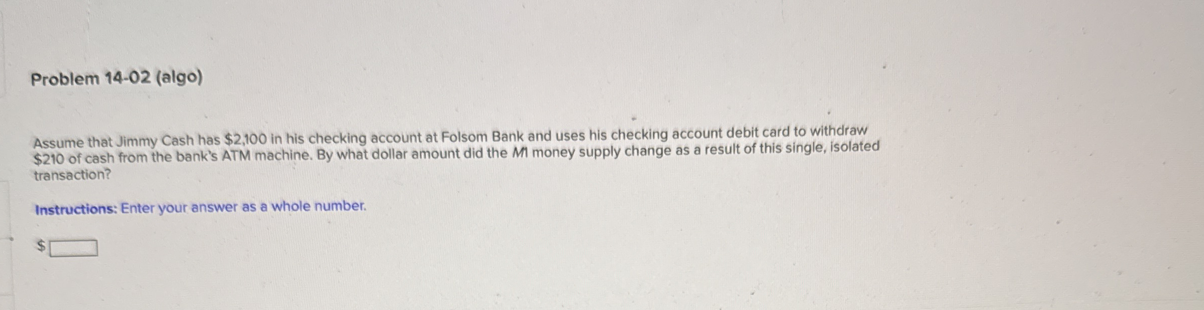 Solved Problem 14-02 (algo)Assume that Jimmy Cash has $2,100 | Chegg.com