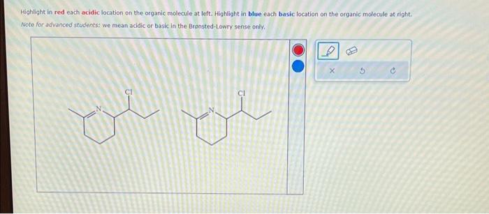 Solved Highlight in red each acidic location on the organic | Chegg.com