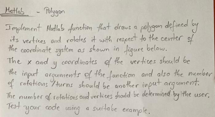 Solved Matlab - Polygon Implement Matlab function that draws | Chegg.com