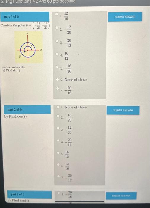Solved part 1 of 6 Consider the point P=(−2016,−2012) 1. | Chegg.com