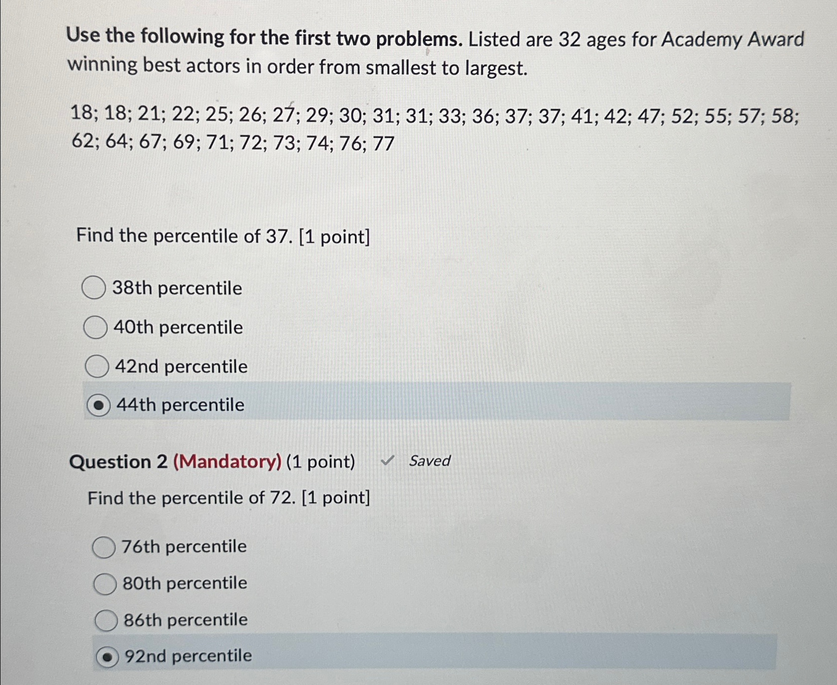 Solved Use the following for the first two problems. Listed | Chegg.com