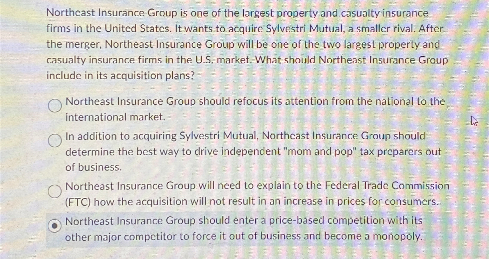 Solved Northeast Insurance Group is one of the largest | Chegg.com
