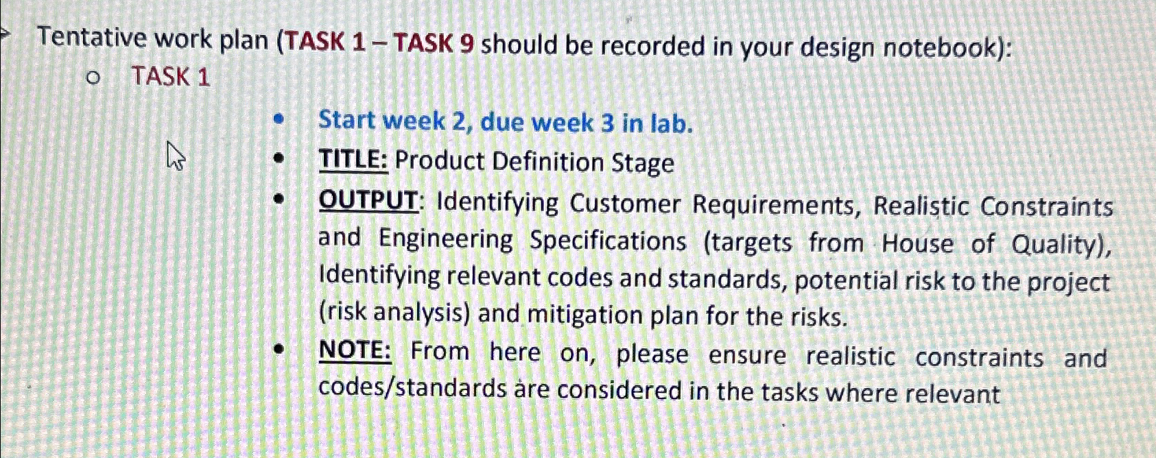 Solved Tentative work plan (TASK 1 - ﻿TASK 9 ﻿should be | Chegg.com