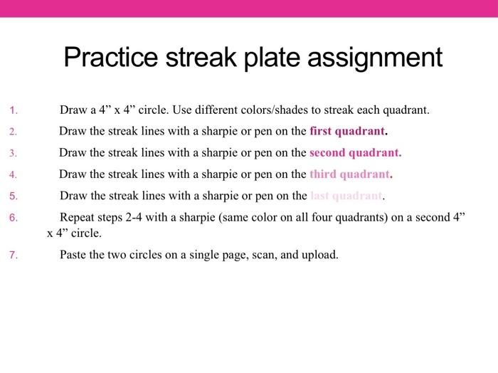Solved Practice streak plate assignment 1. 2. 3. 4. Draw a | Chegg.com