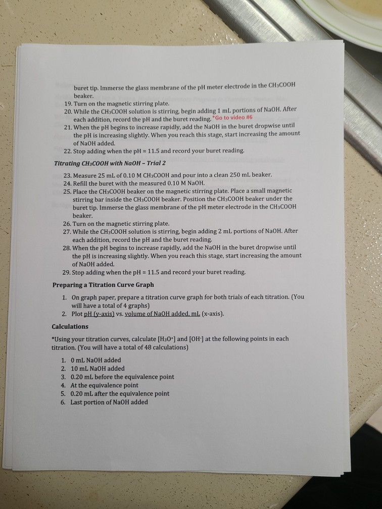 Solved Experiment #7 Acid-Base Titrations Objective: To use | Chegg.com | Chegg.com