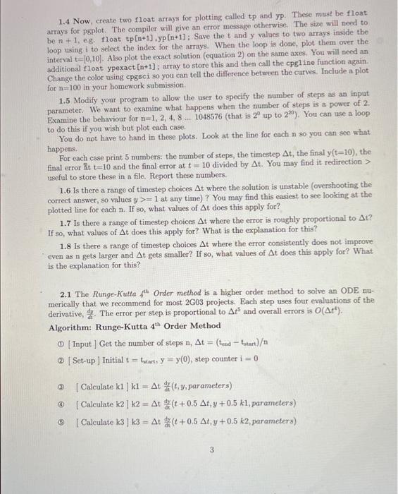 Solved Numerically solving an ODE Euler vs. Runge-Kutta This | Chegg.com