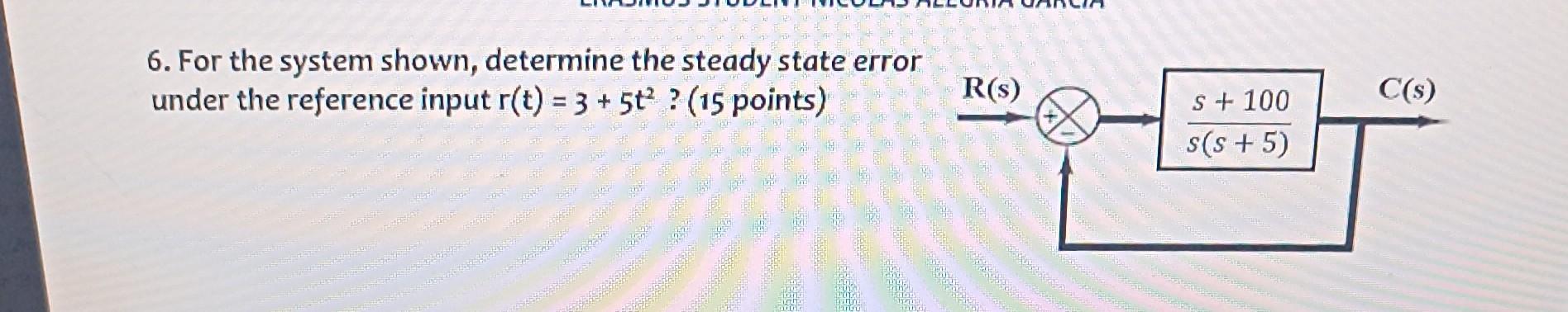 Solved 6. For the system shown, determine the steady state | Chegg.com