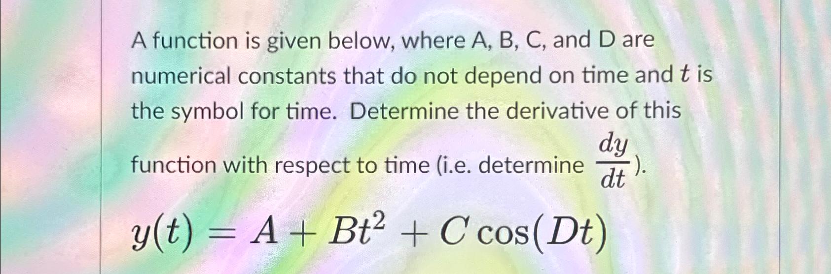 Solved A function is given below, where A, ﻿B, ﻿C, ﻿and D | Chegg.com